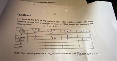 Solved 31 Compute The Dft Of The Sequence