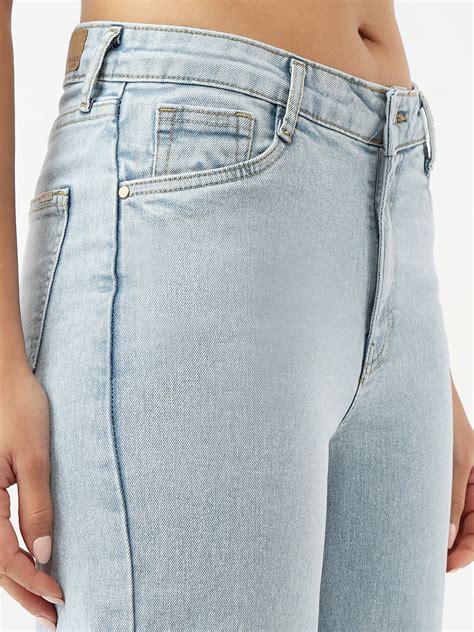Buy Women Light Blue High Rise Straight Jeans Kraus Jeans