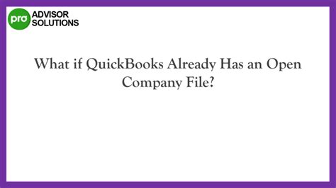 Quickbooks Error Company File Already Open Fix Guide