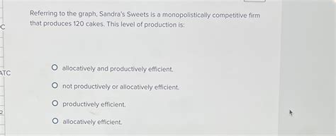 Solved Referring To The Graph Sandras Sweets Is A