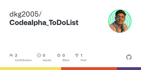 Github Dkg2005codealphatodolist