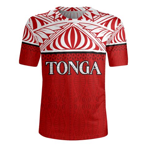 Tonga Custom Personalised Rugby Jersey Coat Of Arms Ngatu Patterns