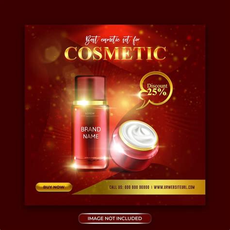 화장품 미용 제품 소셜 미디어 Facebook 및 Instagram 게시물 배너 디자인 Premium Psd 프리미엄 Psd 파일