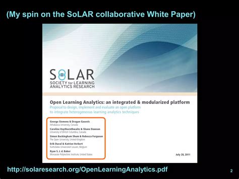 Open Learning Analytics Ppt