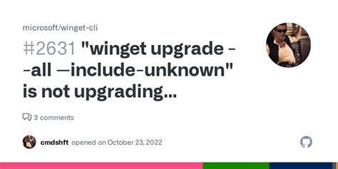 Winget Upgrade All Include Unknown Is Not Upgrading Properly
