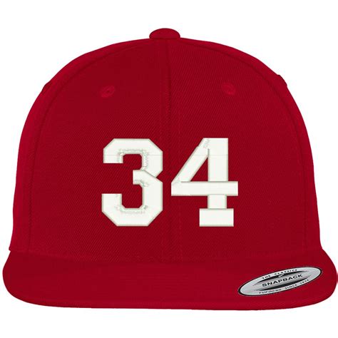 Trendy Apparel Shop Number 34 Collegiate Varsity Font Embroidered Flat