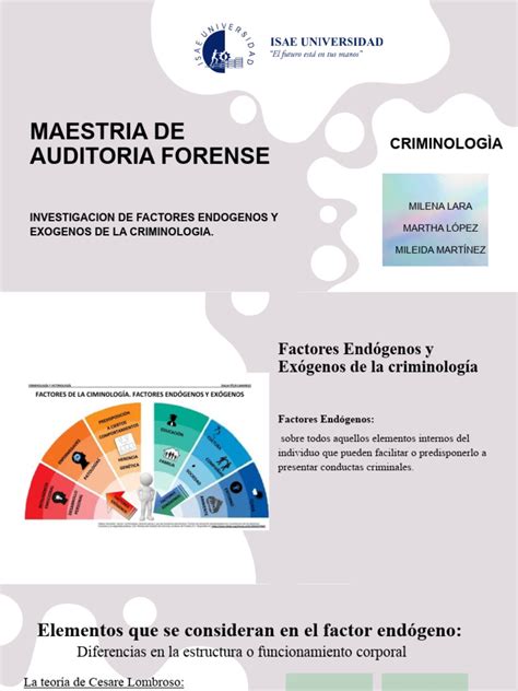 Factores Endogenos Y Exogenos Pdf Criminología
