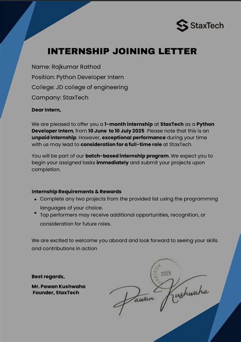 Internship Pythondeveloper Staxtech Learningbydoing Rajkumar Rathod