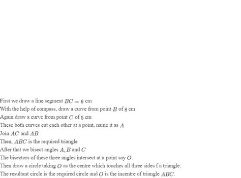 I Using Ruler And Compasses Only Construct A Triangle A B C In