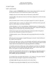 Separation Of A Mixture Lab Done Doc CHM LAB EXERCISE SEPARATION OF A MIXTURE STUDENT NAME