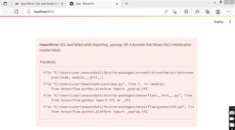 Mporterror Dll Load Failed While Importing Pywrap Tf2 A Dynamic Link