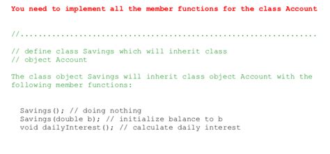 solved implement a base class account and derived classes