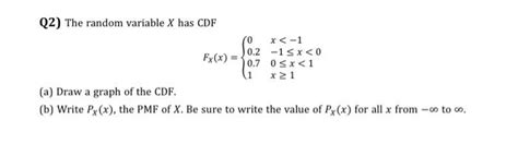 solved q2 the random variable x has cdf