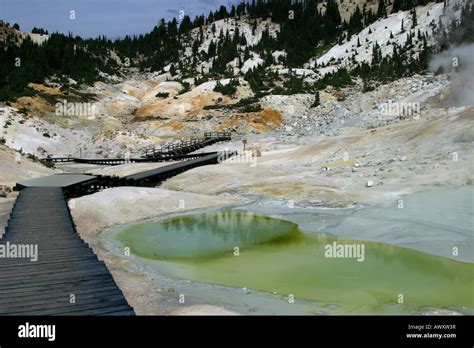 Boardwalk Leading To The Thermal Pools At Bumpass Hell In Lassen