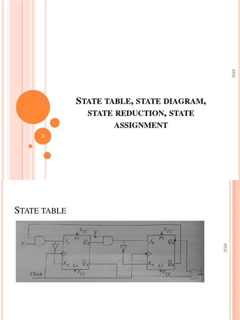 Tate Table State Diagram State Reduction State Assignment Pdf
