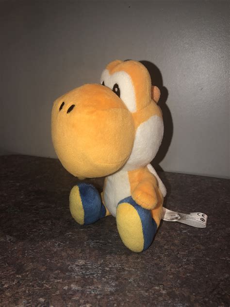 Genuine Super Mario Bros Orange Yoshi Plush All Star 7 Little Buddy