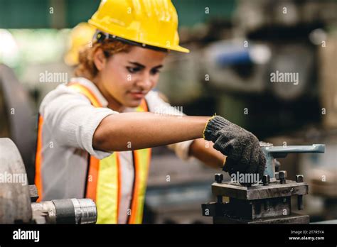 Engineer Milling Technician African Woman Worker Manual Hand Skill