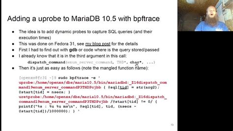 Monitoring Mariadb Server With Bpftrace On Linux Fosdem 2021 Youtube