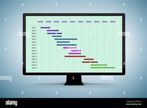 Illustration Of Gantt Chart In The Project Management Concept Stock Photo Alamy