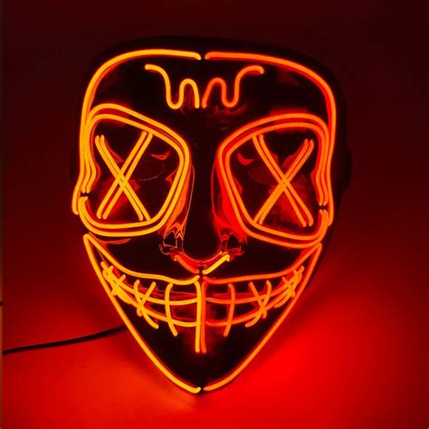 Generic Horror Halloween Led Mask Led Neon Light Up Mask Costume