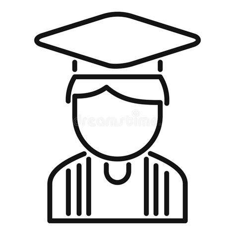 School Graduation Icon Outline Vector Campus Life Stock Illustration