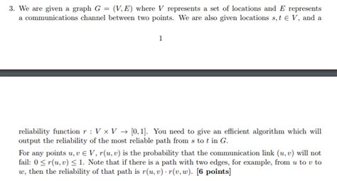 Solved 3 We Are Given A Graph G V E Where V Represents Chegg Com