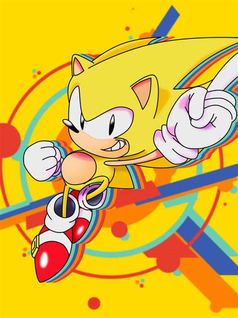 Sonic The Hedgehog On A Colorful Background Wallpaper Wallpapersok