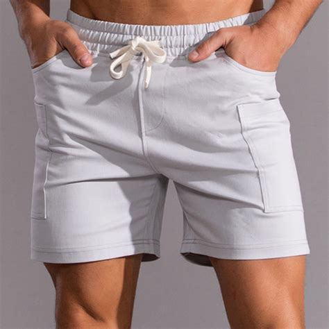 Dxzfnsa Mens Running Shorts Men Solid Color Elastic Waist Shorts 3 Inch