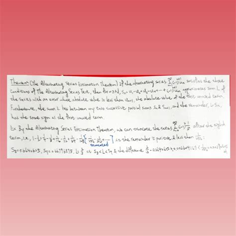 197 the alternating series estimation theorem my wiki fandom