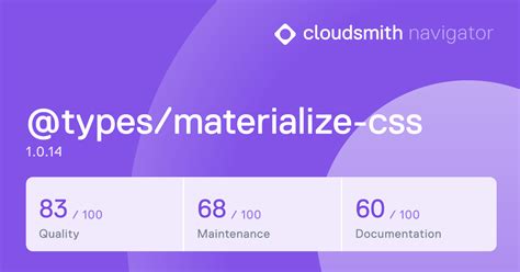 Typesmaterialize Css 1014 Npm Package Quality Cloudsmith