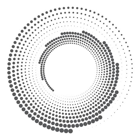 Premium Vector Halftone Circular Dotted Frame Round Dotted Frame Vector Rotating Dotted