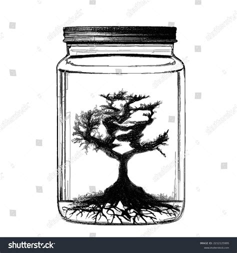 Tree Jar Doodle Sketch Vector Illustration Stock Vector Royalty Free