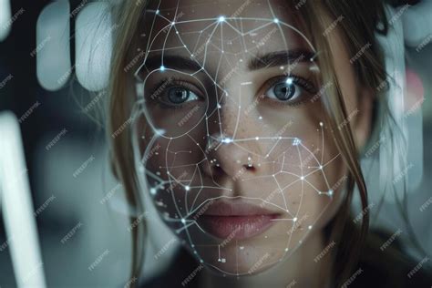 Eye Tracking Women Facial Recognition Premium Ai Generated Image