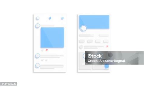 콘텐츠 소셜 미디어 앱 게시물 및 프로필 인터페이스 프레임 모형 모형에 대한 스톡 사진 및 기타 이미지 모형 실물 모형 Brand Name Online