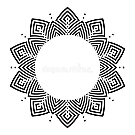 Abstract Radial Circle Pattern For Decorative Round Frame Stock Vector Illustration Of Round