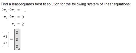 Solved Find A Least Squares Best Fit Solution For The Chegg Com