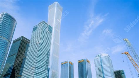 Building Office Outdoor Modern Architecture Map Powerpoint Background