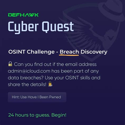 Quest Cybersecurity Infosec Osint Ctf Hacking Soc Email Security Defhawk