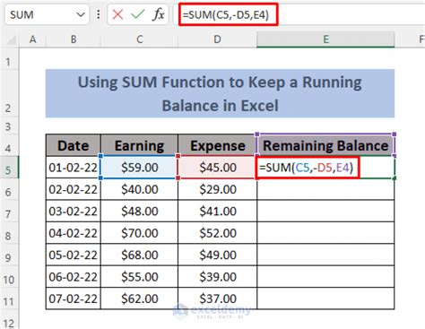 How To Keep A Running Balance In Excel Methods