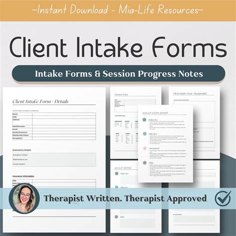 Therapy Client Intake And Progress Notes Pack Cbt Dbt Soap Forms For Counsellors Digital