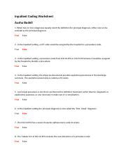 Inpatient Coding Principal Diagnoses Procedures Course Hero