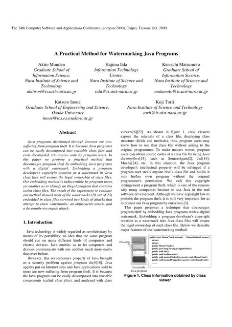 PDF A Practical Method For Watermarking Java Programs