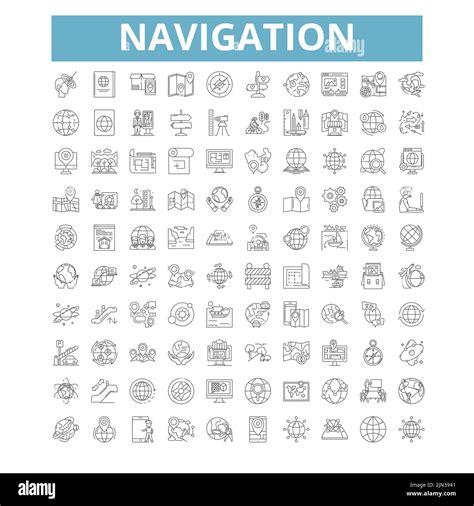 Navigation Icons Line Symbols Web Signs Vector Set Isolated Illustration Stock Vector Image