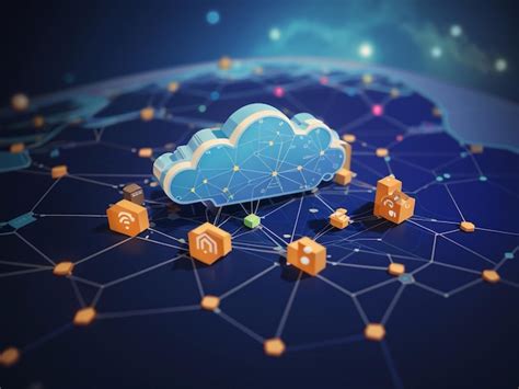 Premium AI Image Seamless Data Flow Cloud Computing Technology Concept