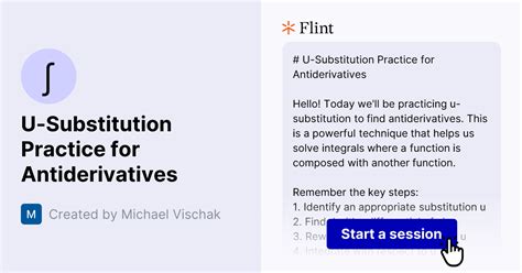 U Substitution Practice For Antiderivatives Flint