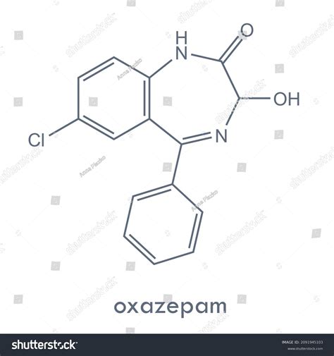 Oxazepam Structure Benzodiazepine Drug Used Treat 库存矢量图（免版税）2091945103 Shutterstock
