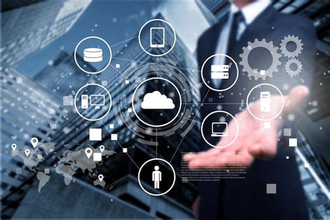 Premium Photo Businessman And Analytics Symbols On Blurred Background