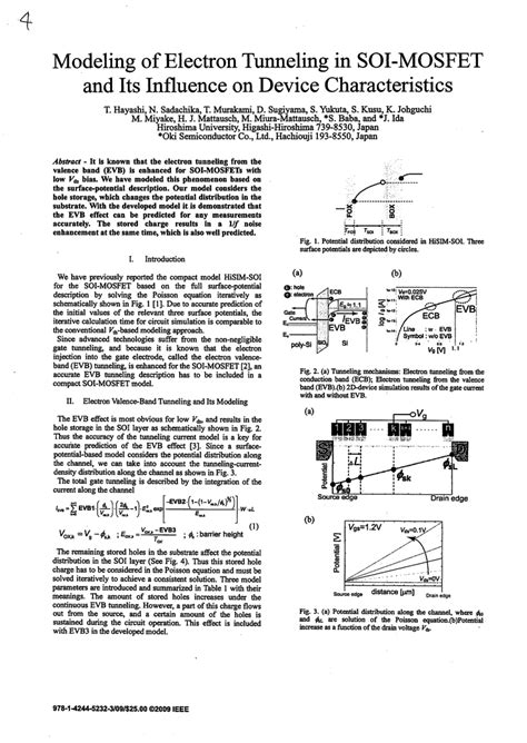 Pdf Modeling Of Electron Tunneling In Soi Mosfet And Its Influence On