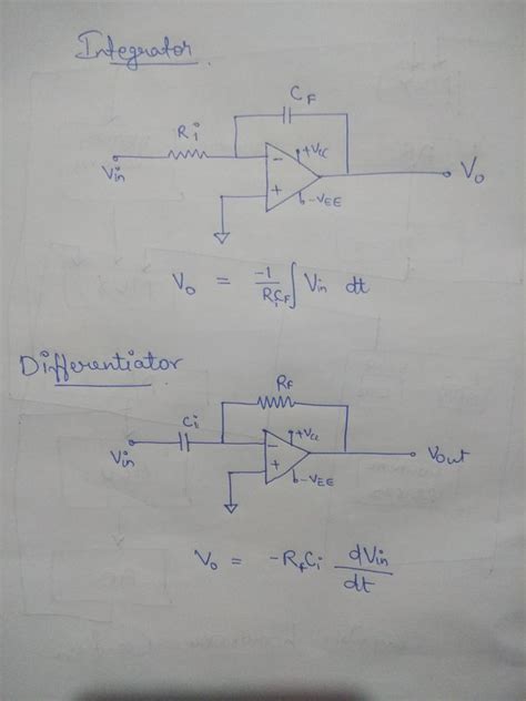 Draw The Circuit Diagram Of Integrator And Write Its Output Equation