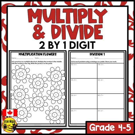 Multiplication And Division Math Worksheets 2 By 1 Digit Without